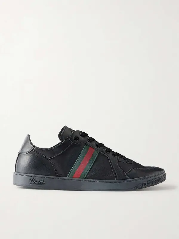 Gucci Coda Webbing-trimmed Leather Sneakers