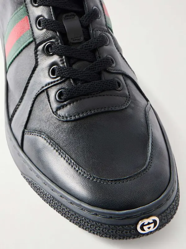 Gucci Coda Webbing-trimmed Leather Sneakers