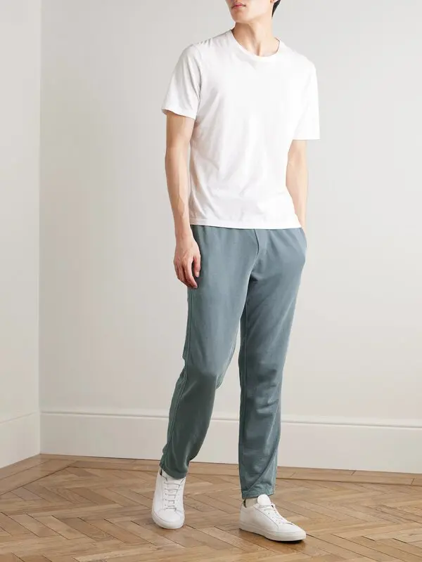 JAMES PERSE Loopback Supima Cotton-jersey Sweatpants - Blue