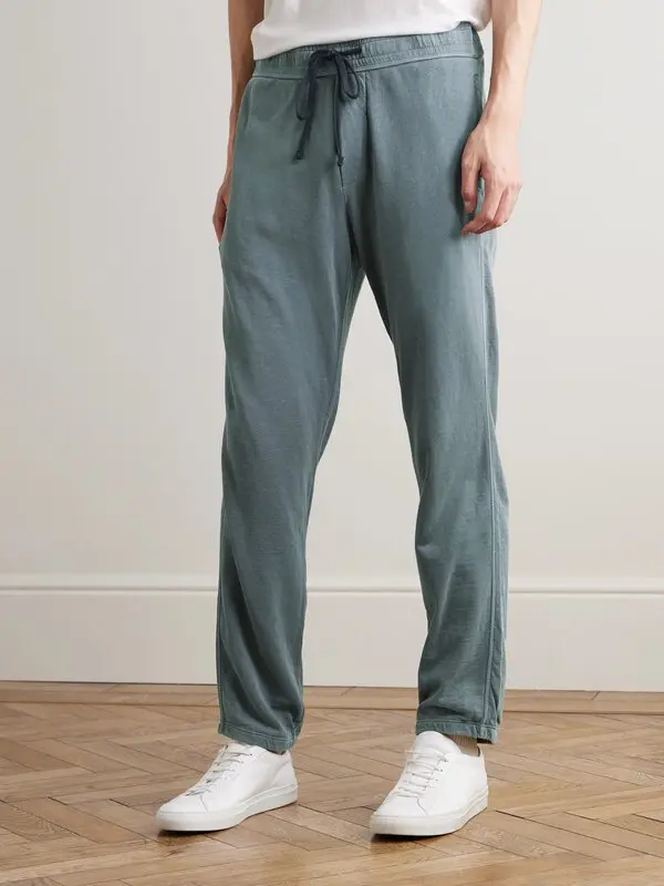 JAMES PERSE Loopback Supima Cotton-jersey Sweatpants - Blue