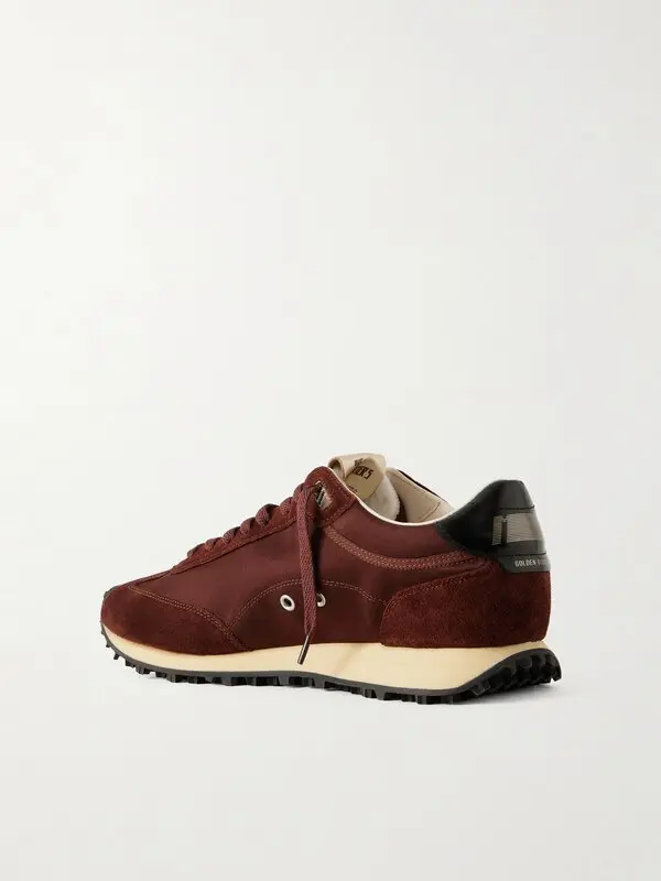 GOLDEN GOOSE Marathon Suede And Leather-trimmed Sneakers - Brown