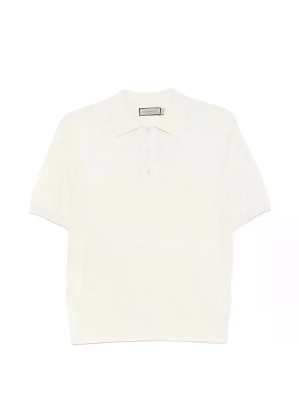 Canali Textured Polo Shirt - Neutrals