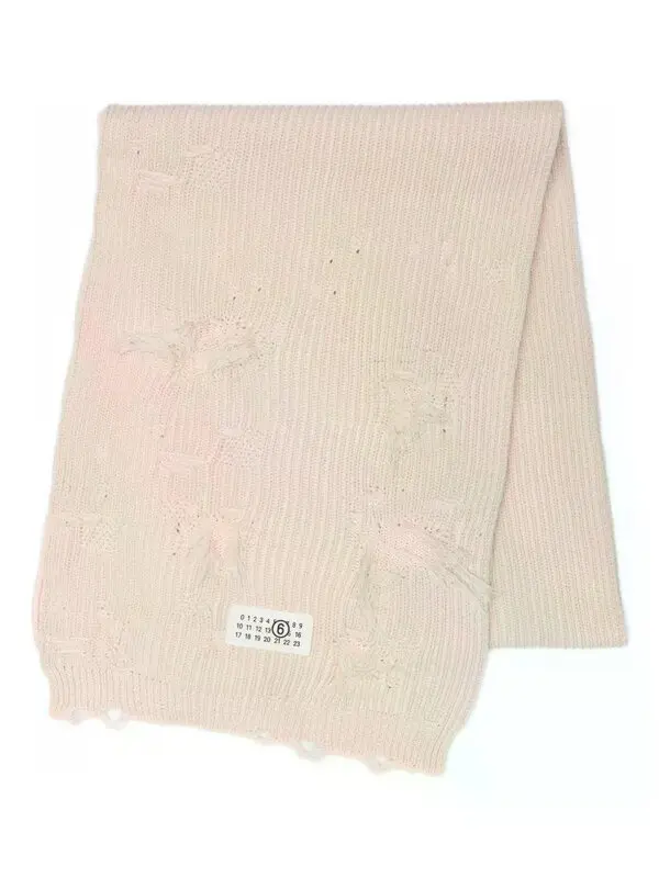 MAISON MARGIELA Distressed Logo-patch Scarf