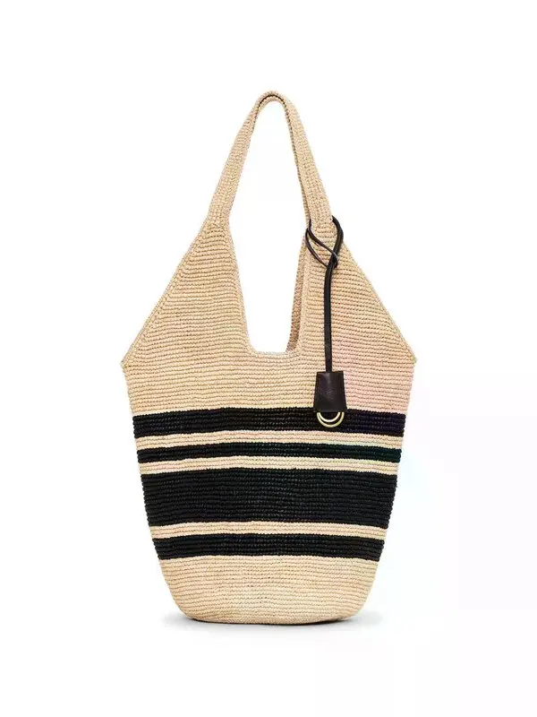 ANINE BING Striped Leah Tote Bag - Neutrals