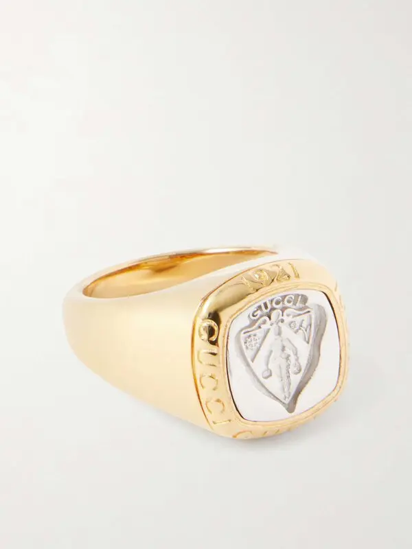 Gucci Crest Signet Ring - Gold