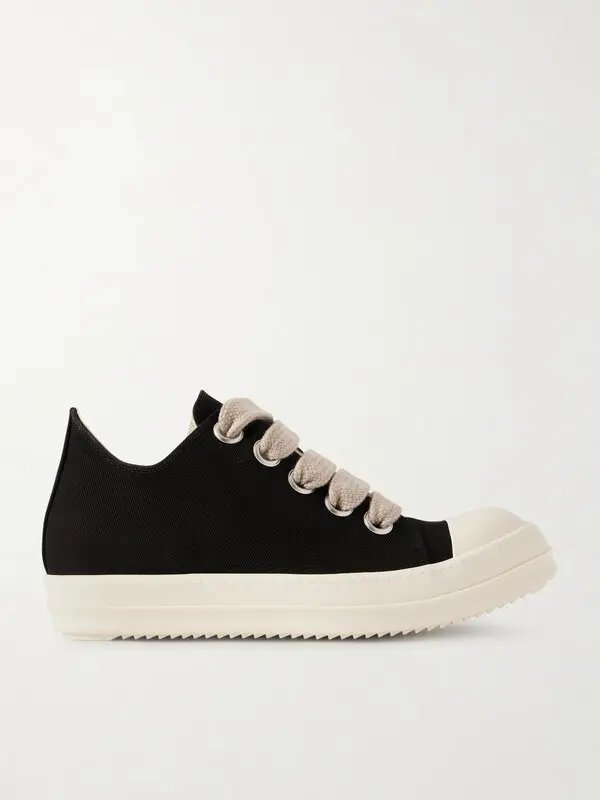 Rick Owens Jumbolace Low Organic Denim Sneakers - Black