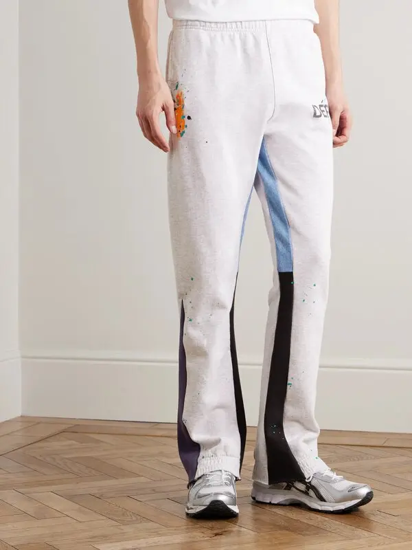 GALLERY DEPT. Logo-print Paint-splattered Cotton-jersey Sweatpants