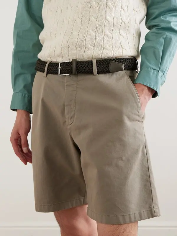 Anderson's 3.5cm Leather-trimmed Woven Belt