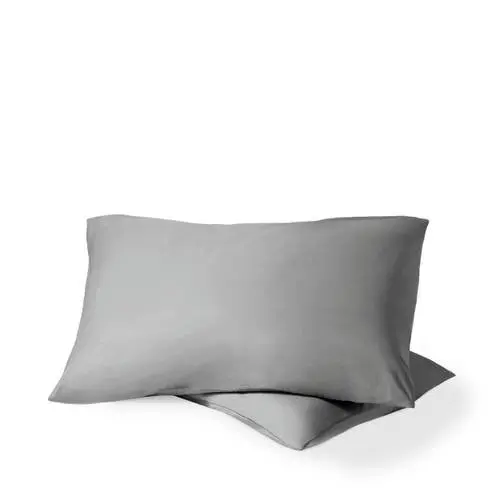 BARE HOME 100% Organic Cotton Percale Cooling Pillowcase Set - Light Grey