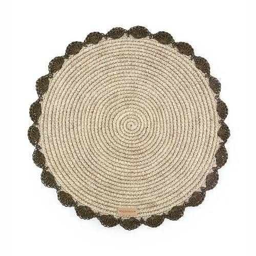 TALLO DE OLIVO Hand Crocheted Round Placematset Of 4