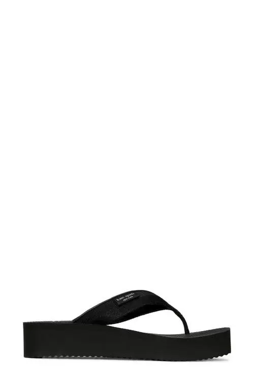 Kate Spade New York Sam Icon Platform Wedge Flip Flop - Black