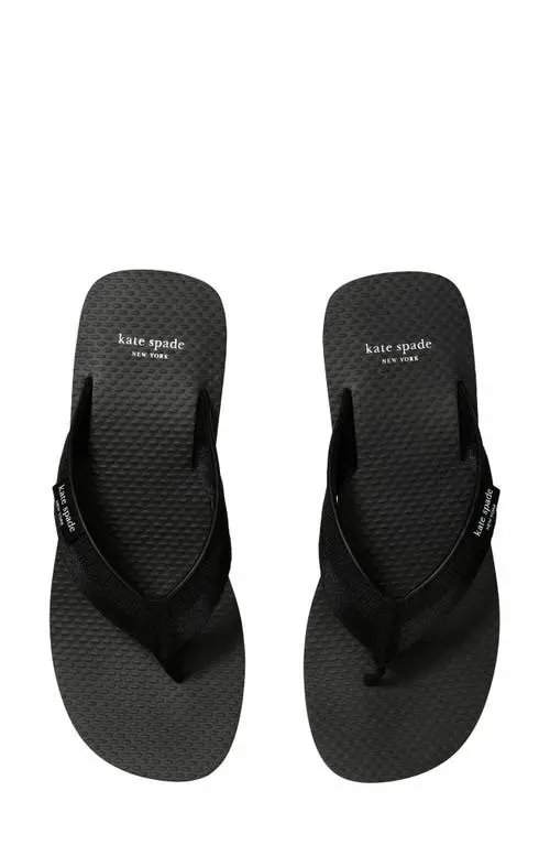 Kate Spade New York Sam Icon Platform Wedge Flip Flop - Black
