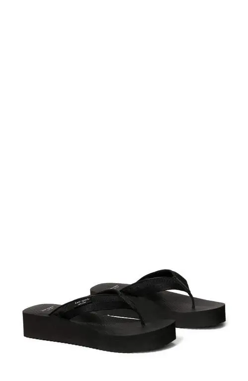 Kate Spade New York Sam Icon Platform Wedge Flip Flop - Black