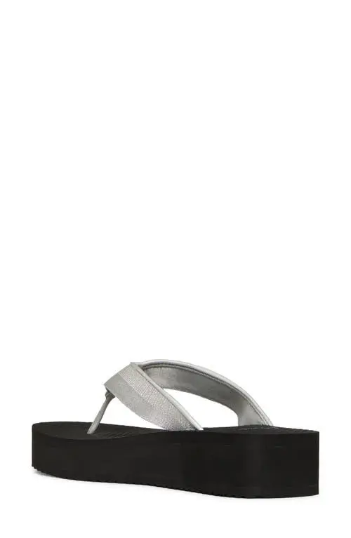 Kate Spade New York Sam Icon Platform Wedge Flip Flop - Silver