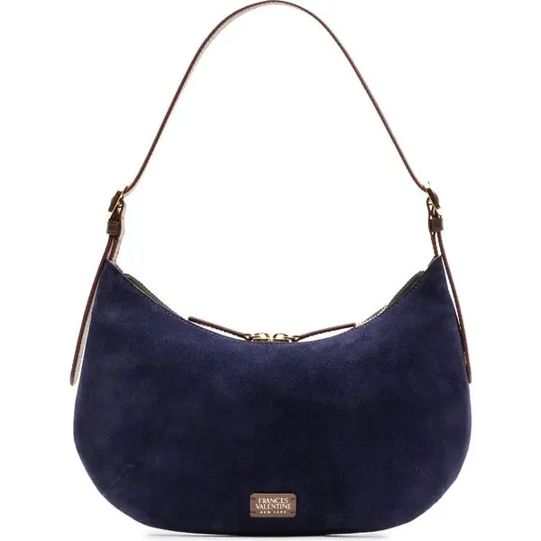 FRANCES VALENTINE Starr Suede Hobo Bag - Navy
