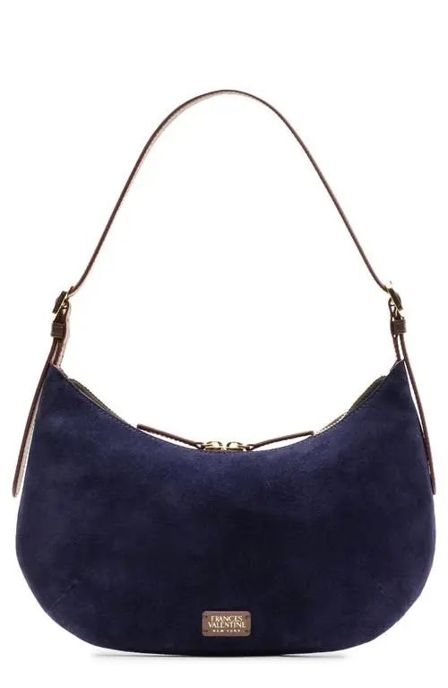 FRANCES VALENTINE Starr Suede Hobo Bag - Navy
