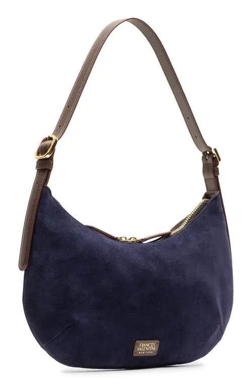 FRANCES VALENTINE Starr Suede Hobo Bag - Navy