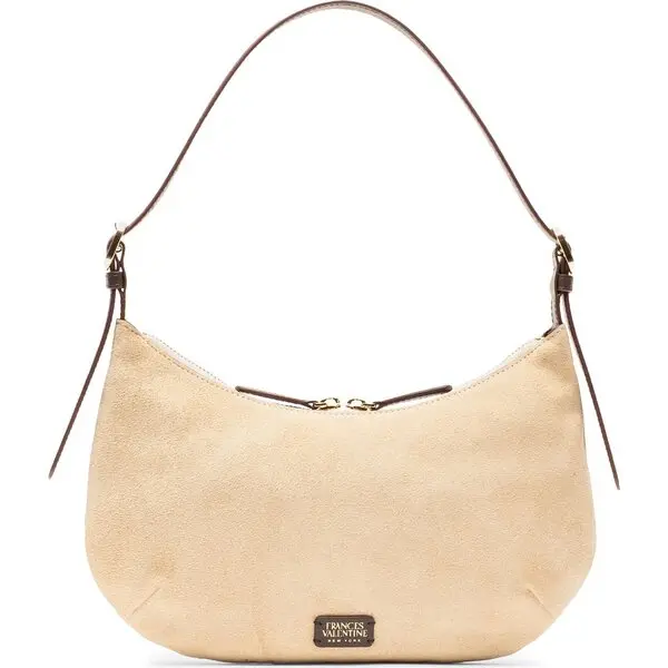 FRANCES VALENTINE Starr Suede Hobo Bag - Sand