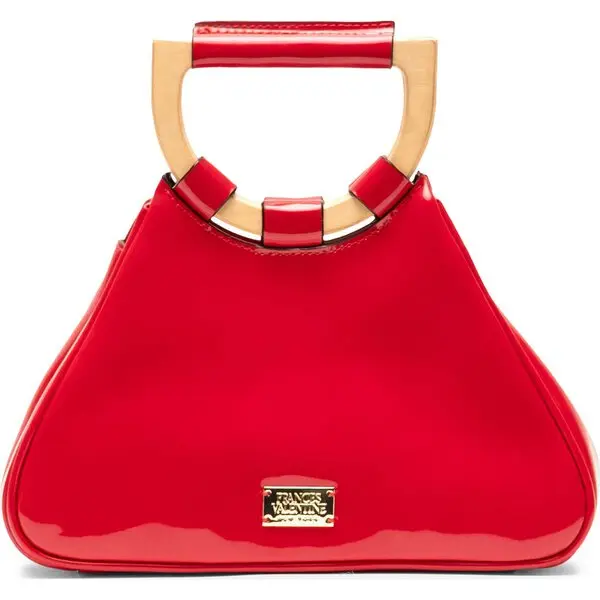 FRANCES VALENTINE Raye Leather Top Handle Tote - Red