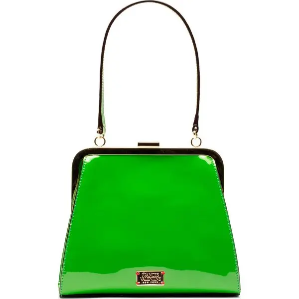 FRANCES VALENTINE Lulu Leather Frame Clutch - Green