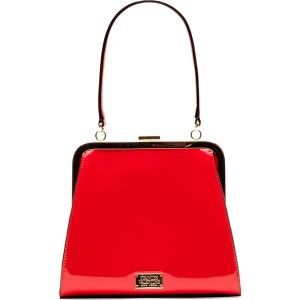FRANCES VALENTINE Lulu Leather Frame Clutch - Red