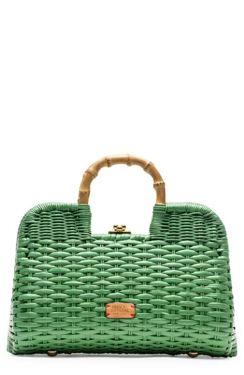 FRANCES VALENTINE Buzzy Woven Wicker Top Handle Bag - Green