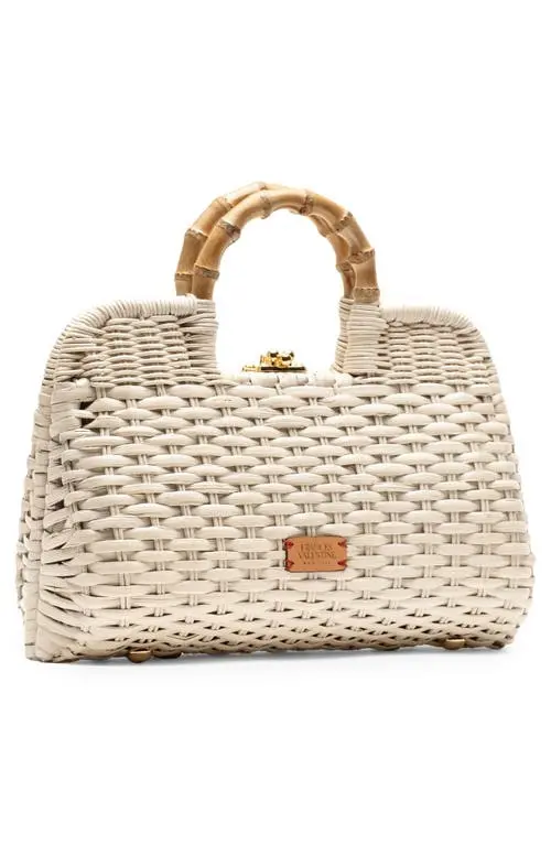 FRANCES VALENTINE Buzzy Woven Wicker Top Handle Bag