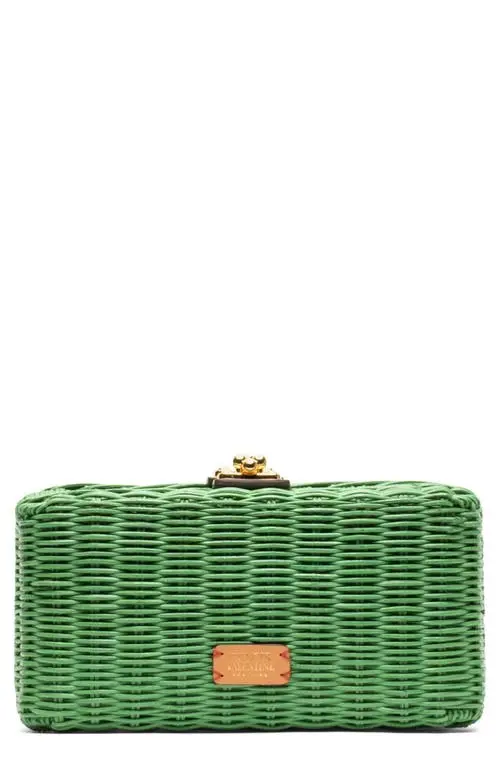 FRANCES VALENTINE Pepper Wicker Clutch - Green