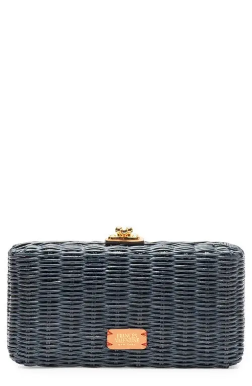 FRANCES VALENTINE Pepper Wicker Clutch - Navy