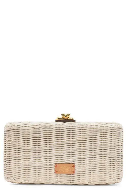 FRANCES VALENTINE Pepper Wicker Clutch - Off White