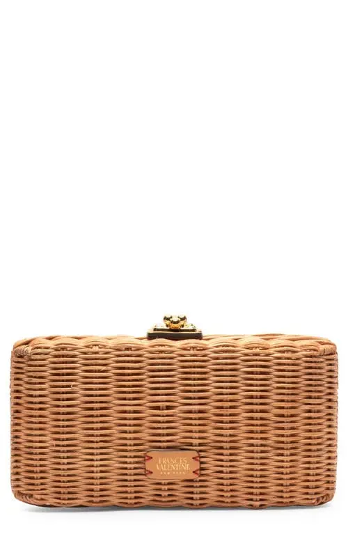 FRANCES VALENTINE Pepper Wicker Clutch - Toast