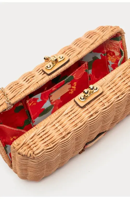 FRANCES VALENTINE Pepper Wicker Clutch - Toast