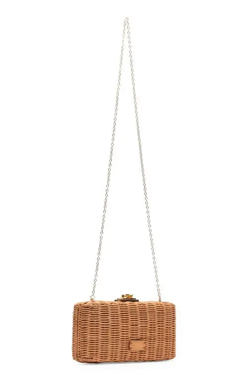 FRANCES VALENTINE Pepper Wicker Clutch - Toast