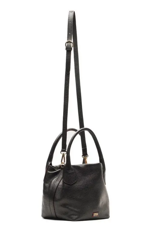 FRANCES VALENTINE Mini Sweet Pea Leather Top Handle Bag - Black