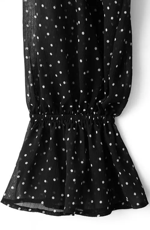 Mango Polka Dot Long Sleeve Midi Dress