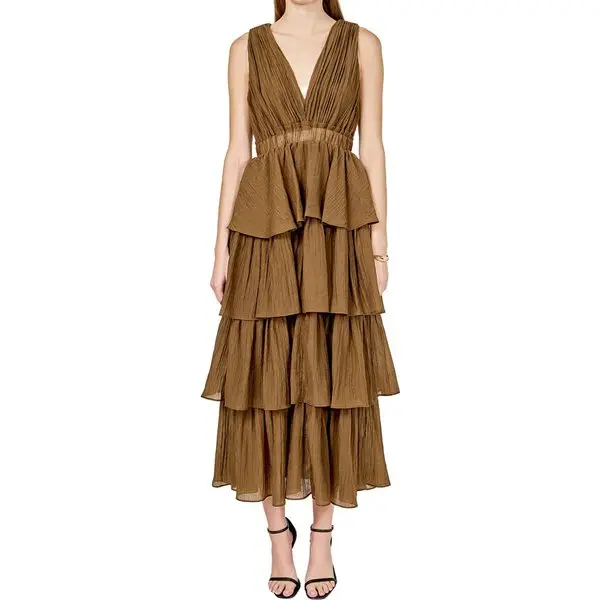 Endless Rose Tiered Maxi Dress - Chocolate