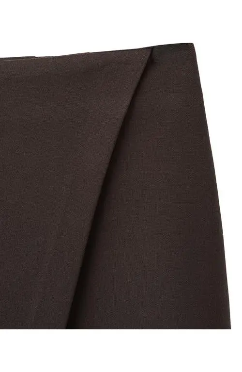 Mango Woven Skort With Asymmetrical Detail - Chocolate