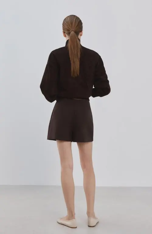 Mango Woven Skort With Asymmetrical Detail - Chocolate