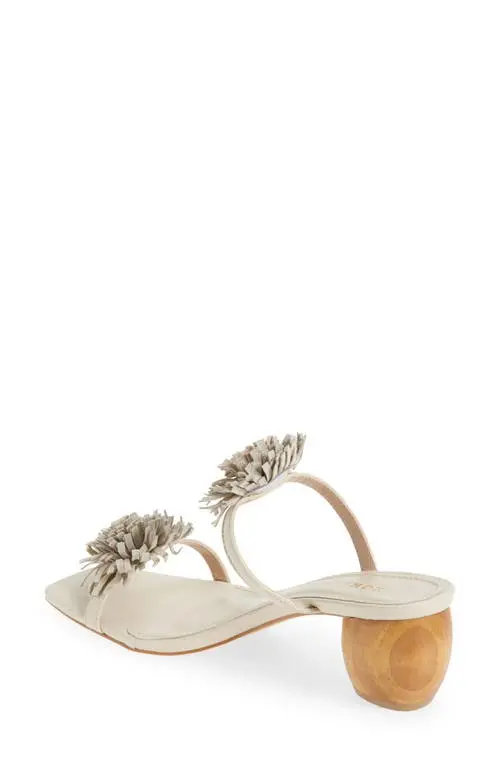 KOKO + PALENKI Aliza Leather Slide Sandal - Beige Leather