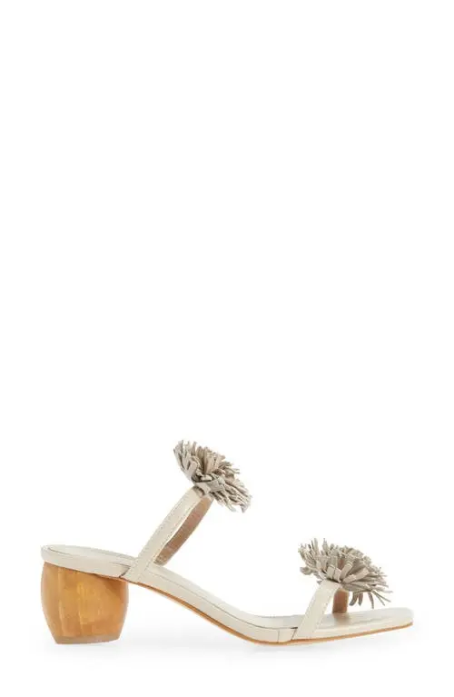 KOKO + PALENKI Aliza Leather Slide Sandal - Beige Leather