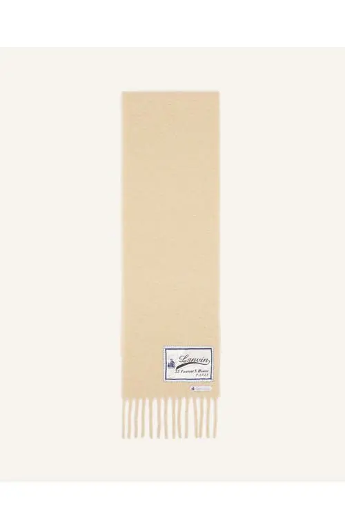 LANVIN Fringed Wool Scarf With 22 Faubourg Label - Cream