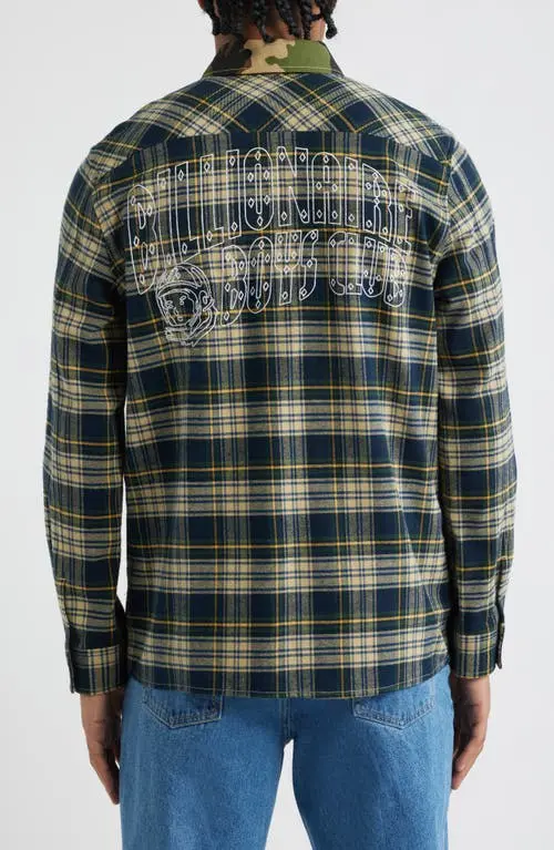 BILLIONAIRE BOYS CLUB Bb Wanderlust Plaid & Camo Cotton Button-up Shirt