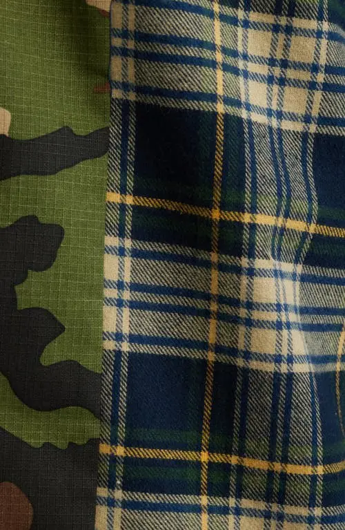 BILLIONAIRE BOYS CLUB Bb Wanderlust Plaid & Camo Cotton Button-up Shirt