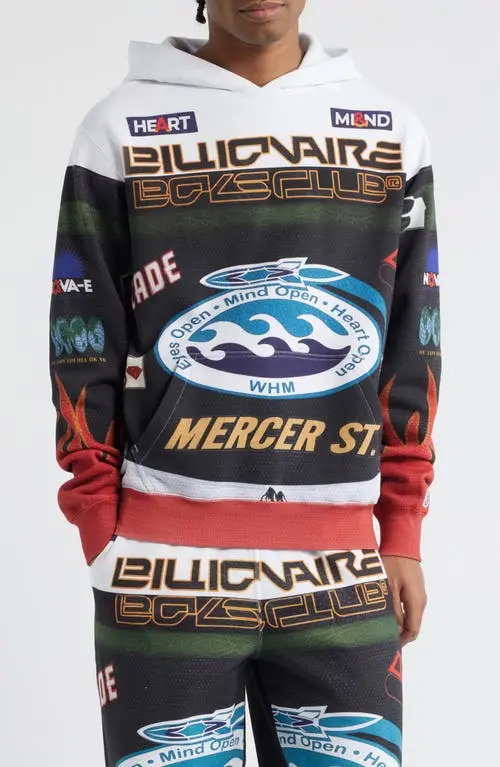 BILLIONAIRE BOYS CLUB Mercer Street Cotton Graphic Hoodie - White