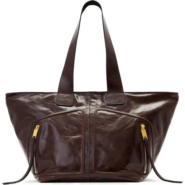 ALLSAINTS Jean Rey Leather Tote - Cognac Brown