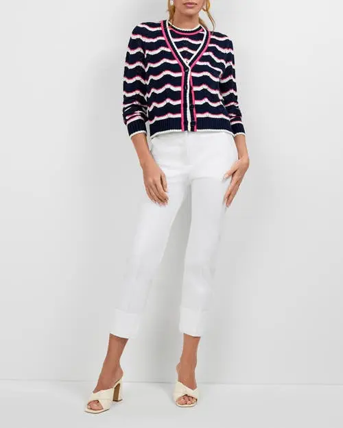 Trina Turk Alessia Wavy Striped Cardigan