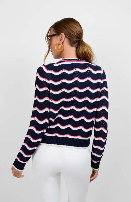 Trina Turk Alessia Wavy Striped Cardigan