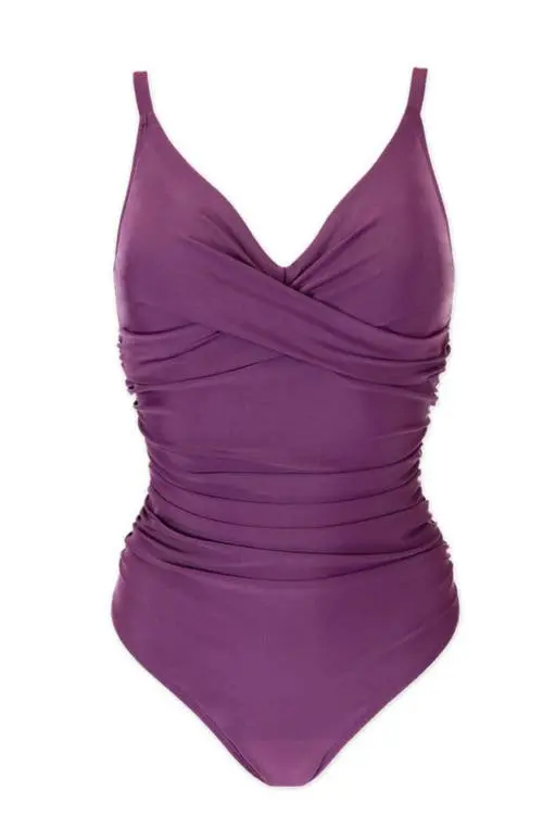 SPLASH ABOUT Ladies Tummy Control Bathing Suit - Plum