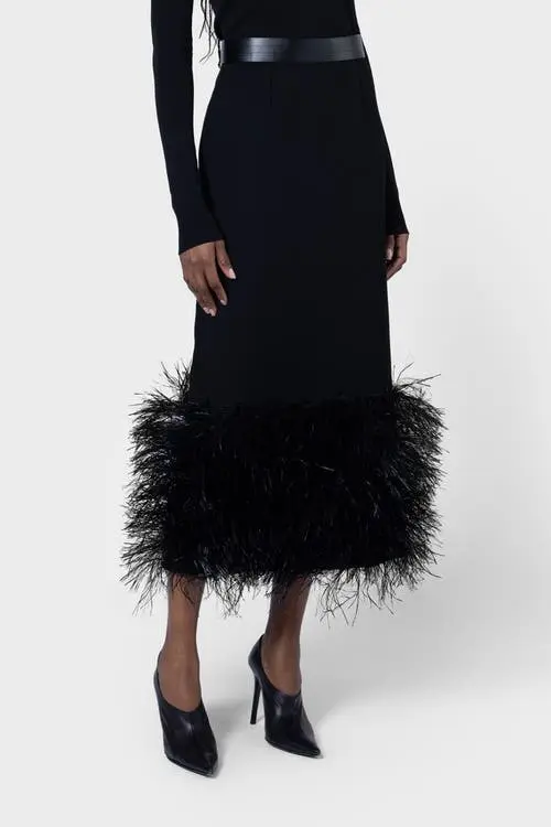 ROKSANDA Zari Textured Pencil Skirt - Black