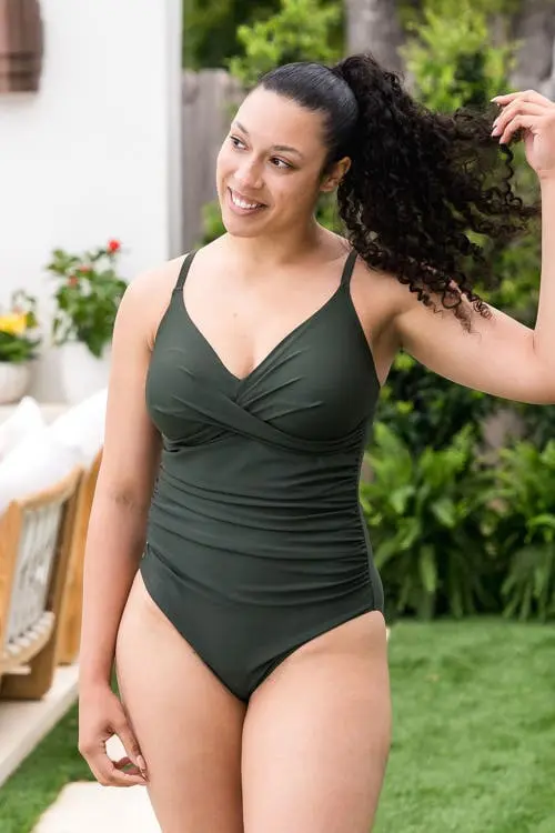 SPLASH ABOUT Tummy Control One-piece Swimsuit - Forest Green